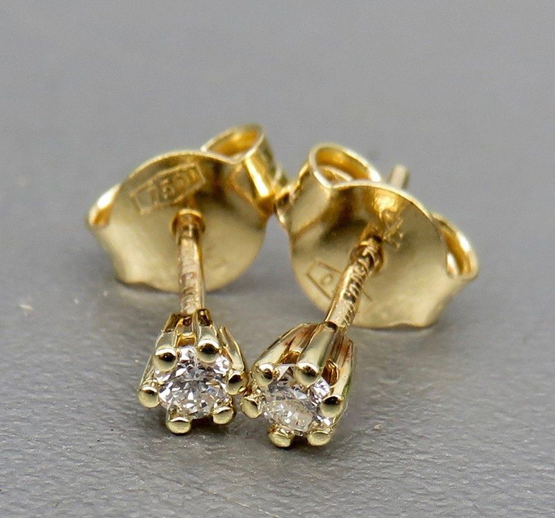 OHRSTECKER 750 GOLD MIT BRILLANTEN | Kaufen auf Ricardo