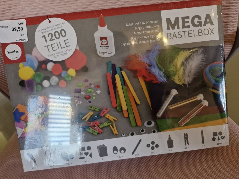 Mega Bastelbox, 1200 Teile, Kreativset für Kinder NEU | Kaufen auf Ricardo