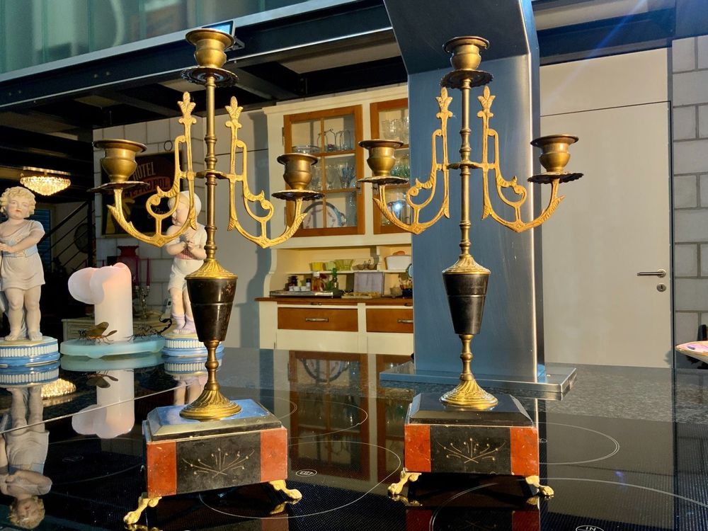 JUGENDSTIL PAAR KERZENLEUCHTER BRONZE | Kaufen auf Ricardo