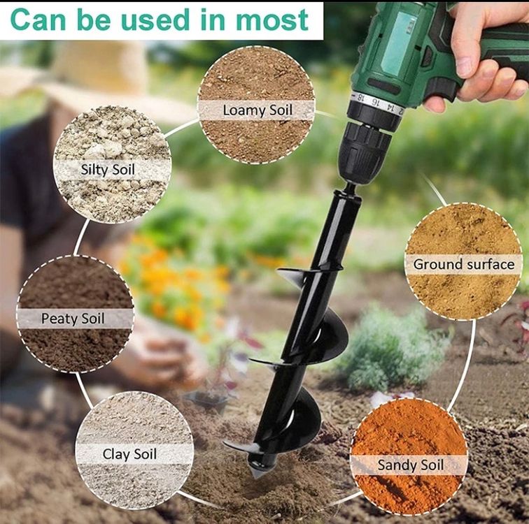 Erdbohrer 30 cm x 8 cm / Neu / 1 Stück / Metall/ (Neu und ...