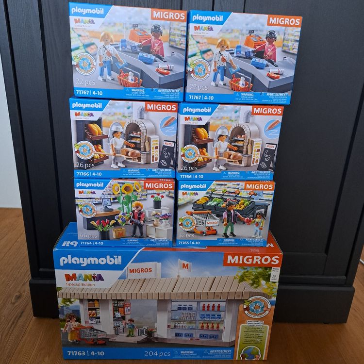 Playmobil Filiale Mania Migros Special Bäckerei Kasse 7 Sets (Neu und originalverpackt) in ...