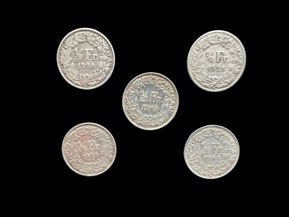50 Rappen Münzen ab 1920 (5 Stück) | Kaufen auf Ricardo