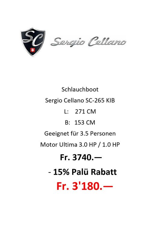 Schlauchboot Suzuki Sergio Cellano mit Elektromotor (Neu (gemäss ...