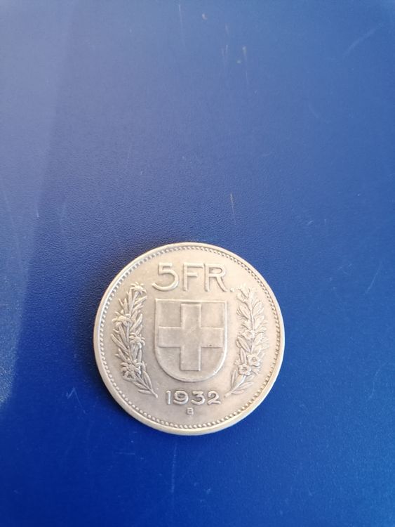 Silbermünze 5 Franken 1932 CH Konföderation Helvetia 🇨🇭 (Gebraucht) in Pfäffikon ZH für CHF 12 ...