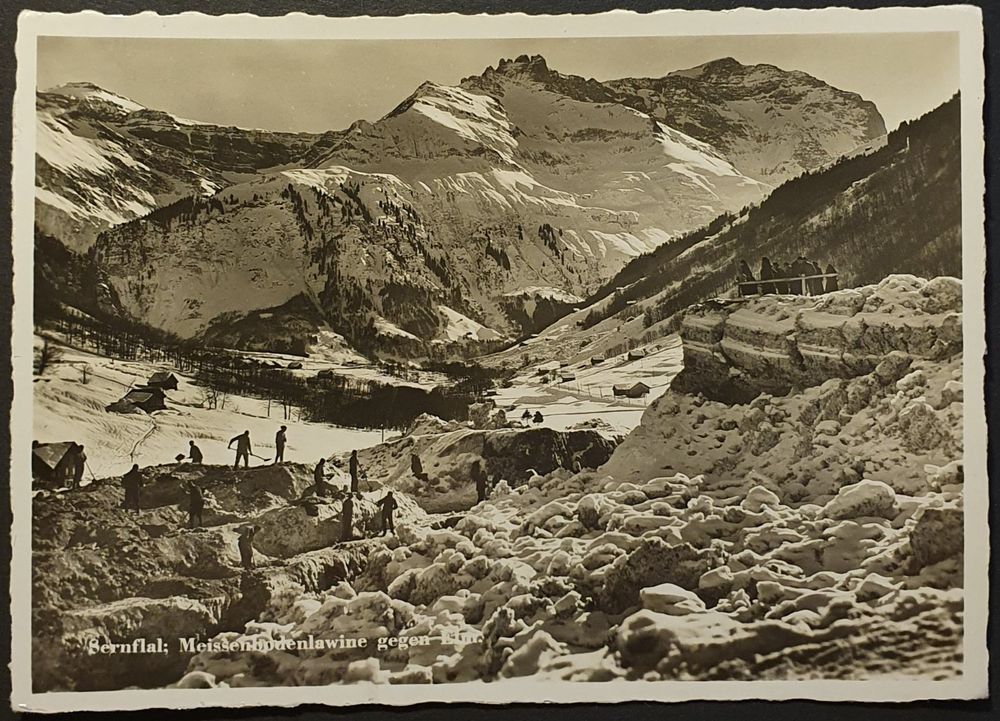 Geleise der Sernftalbahn verschüttet "Meissenboden" Glarus (Gebraucht ...