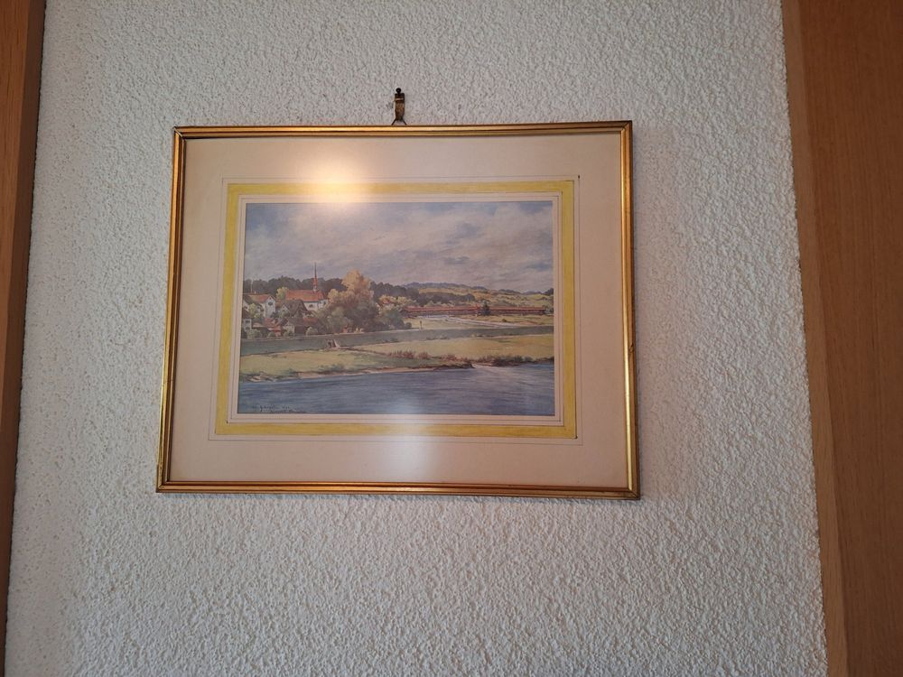 Gemälde Reussbühl-Emmebrücke, gerahmt | Kaufen auf Ricardo