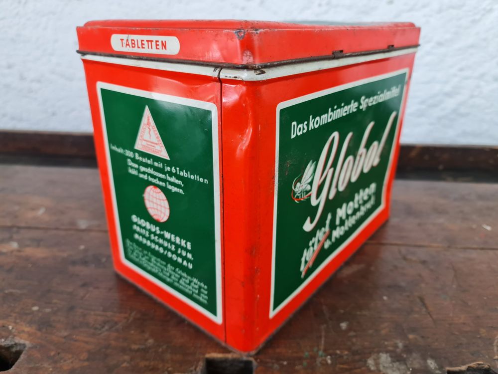 Antike Große Blechdose Dose Globol tötet Motten (Gebraucht) in Obfelden ...