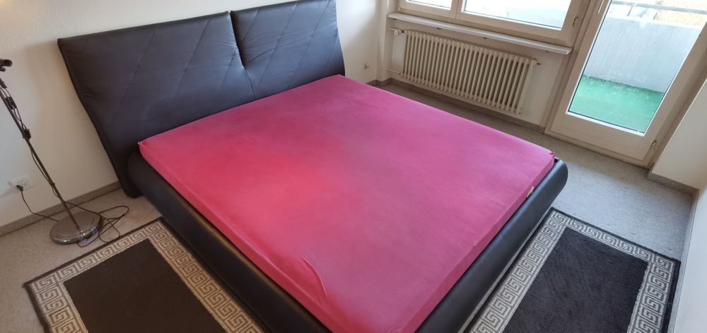Doppelbett Leder Schwarz inkl. Matratze 180x200cm (Gebraucht) in Zürich ...