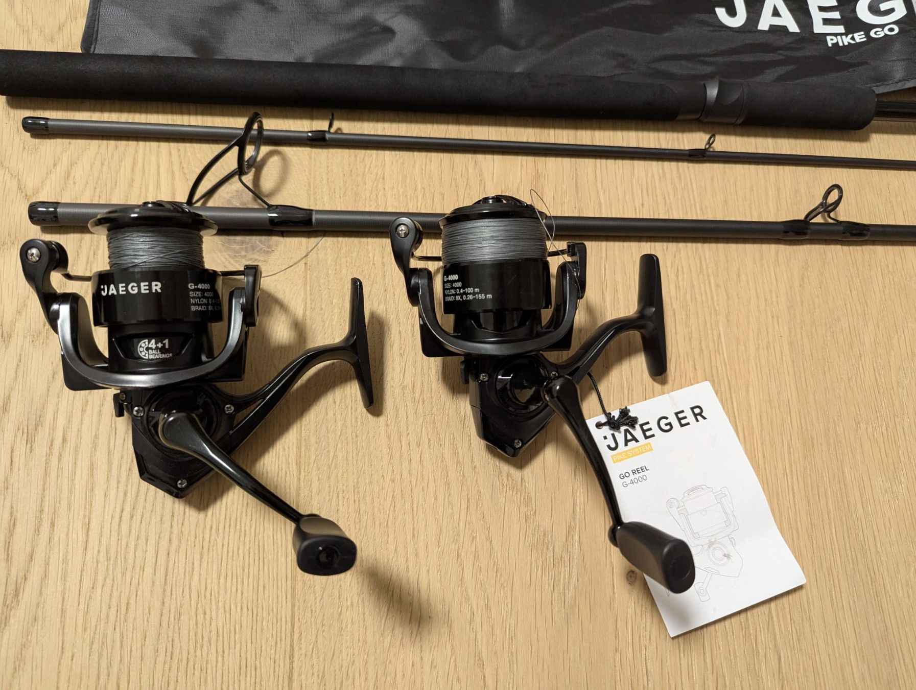 Jaeger Angelset - PIKE GO KIT 2 - mit 2 Rollen - Hecht (Neu (gemäss ...