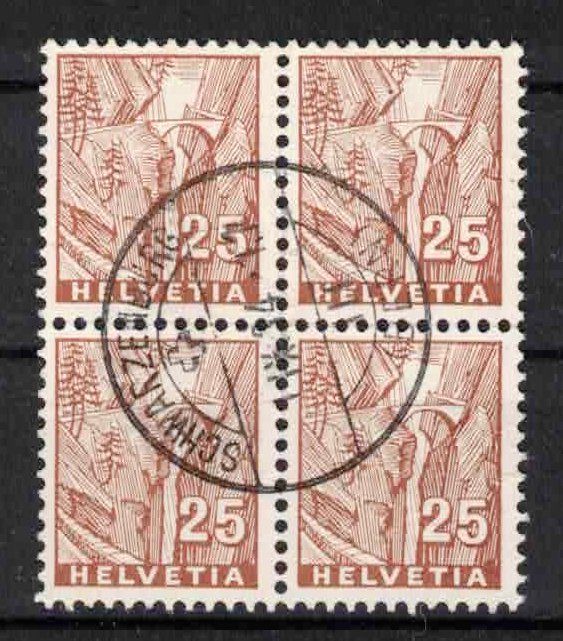 1934 Landschaftsbilder Nr. 199 im Viererblock ʘ gestempelt (Neu (gemäss Beschreibung)) in Nuglar ...