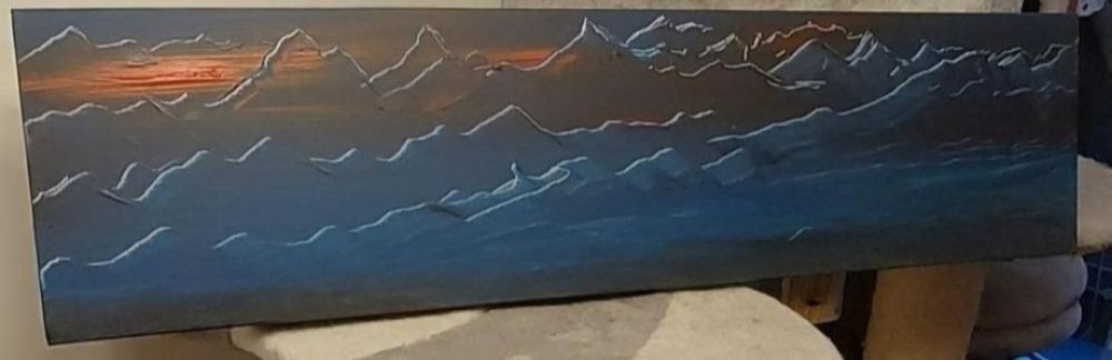 Bild Berglandschaft, von mir selbstgemalt 20×80 (Neu (gemäss Beschreibung)) in Riehen für CHF 35 ...