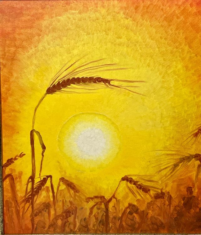 Traumhafte Gelbes Weizenfeld Gemälde signiert Beeli | Kaufen auf Ricardo