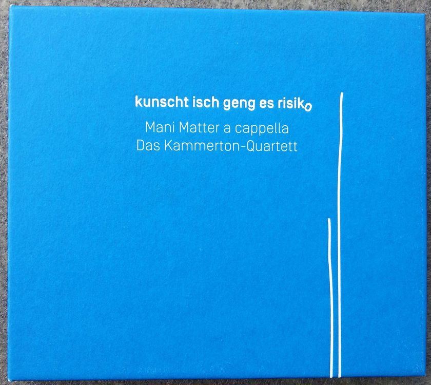 CD Mani Matter a cappella - kunscht isch geng es risiko (Gebraucht) in ...