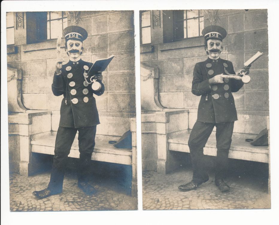 2x Ansichtskarte BStB Basel Fasnacht Tram Tramführer Jux (Gebraucht) in ...