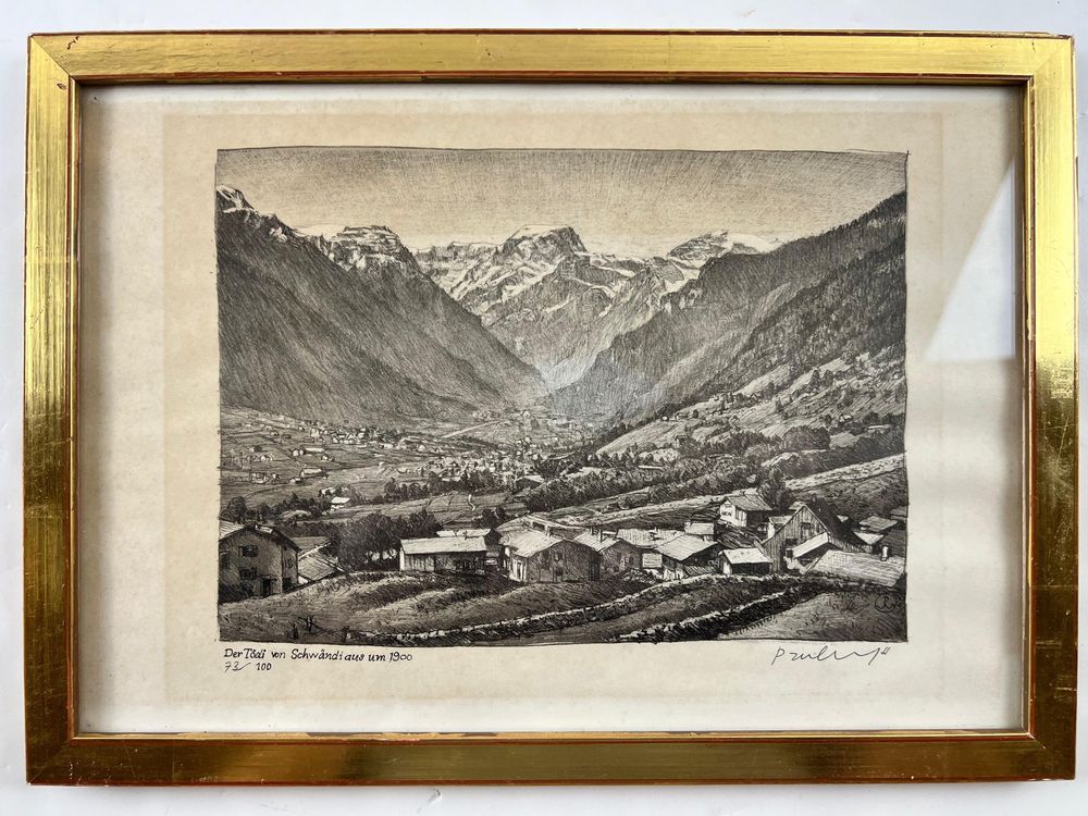 Der Tödli von Schwändi aus um 1900 Litho von Paul Wyss (Gebraucht) in Neuhausen am Rheinfall für ...