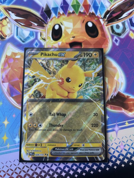 Pikachu EX prismatic evolutions 028/131 (Neu (gemäss Beschreibung)) in ...