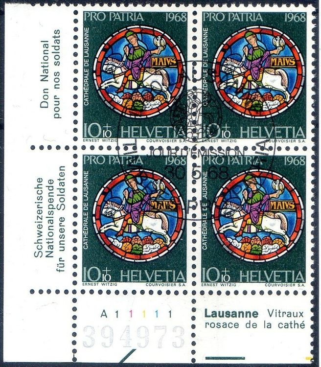 MAI JÄGER ZU PFERD 1968 PRO PATRIA 4ERBLOCK AUSGABETAG -Y148 (Gebraucht ...