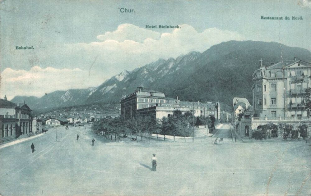 Chur, Bahnhof, Hotel Steinbock, Restaurant du Nord, 1910 | Kaufen auf ...