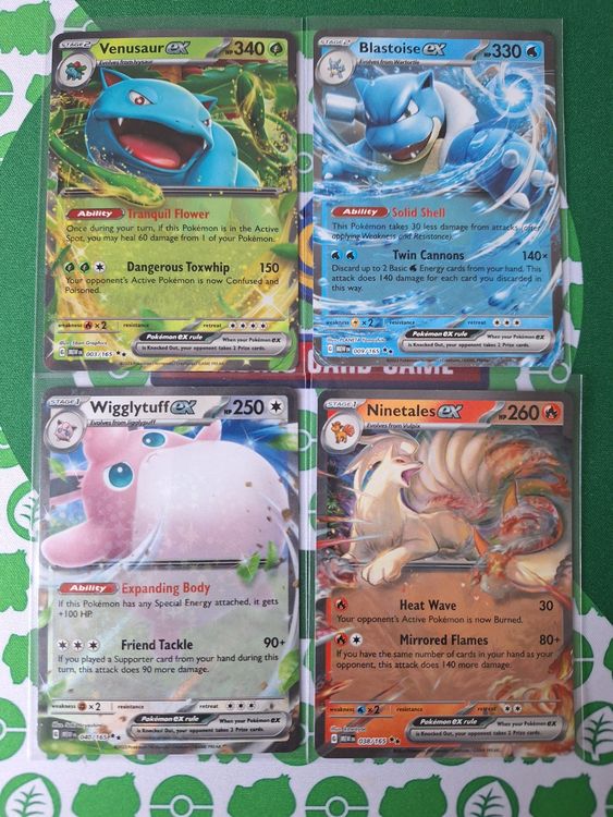 Pokemon 151 Blastoise ex , Venusaur ex, Ninetales&Wigglytuff (Gebraucht ...
