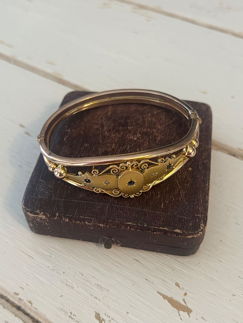 Bracelet ancien en or doublé et pierres bleues, magnifique! (D'occasion ...