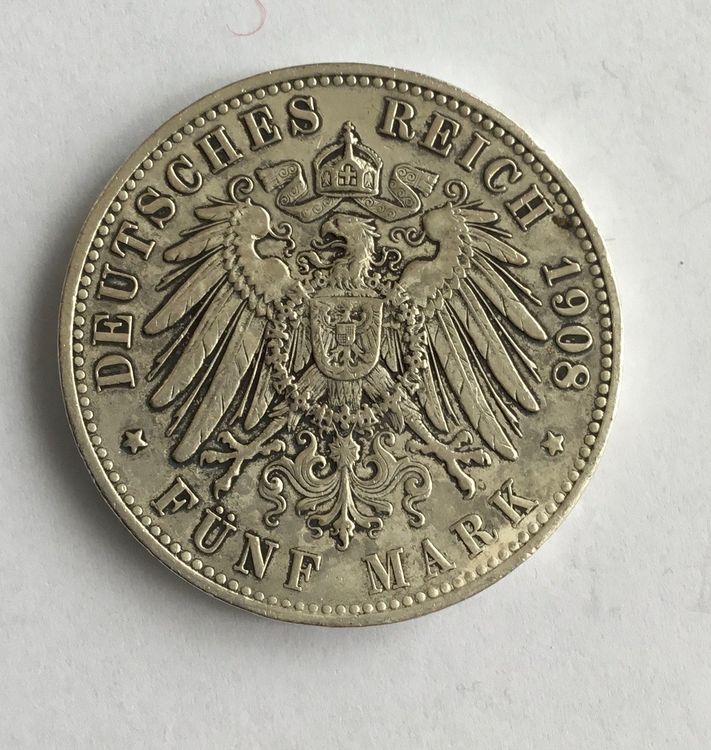 5 Mark 1908 F Deutsches Reich - Silber (Gebraucht) in Schlieren für CHF ...