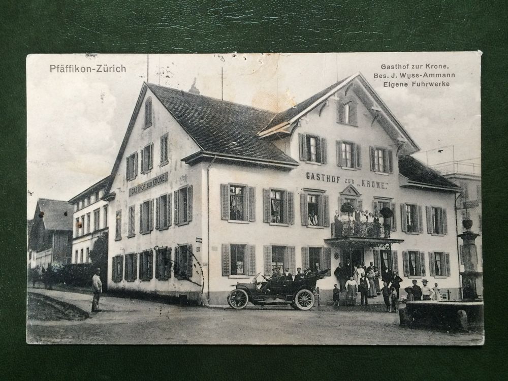 Pfäffikon Gasthof Krone Fuhrwerke Wyss Oldtimer belebt AK (Gebraucht) in Küssnacht am Rigi für ...