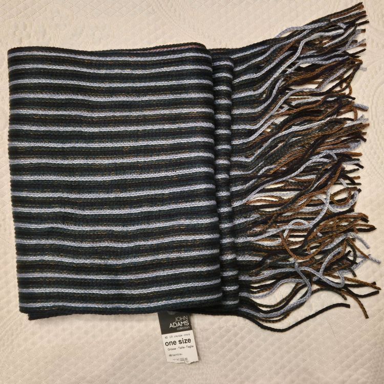 John Adams Collection Herren Schal, gestreift, warm 155cm (Neu und ...