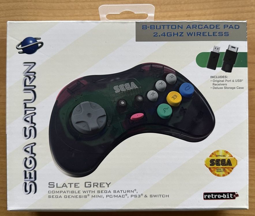 retro-bit 2.4 GHz Wireless 8Button Arcade Pad / Saturn / USB (Gebraucht ...