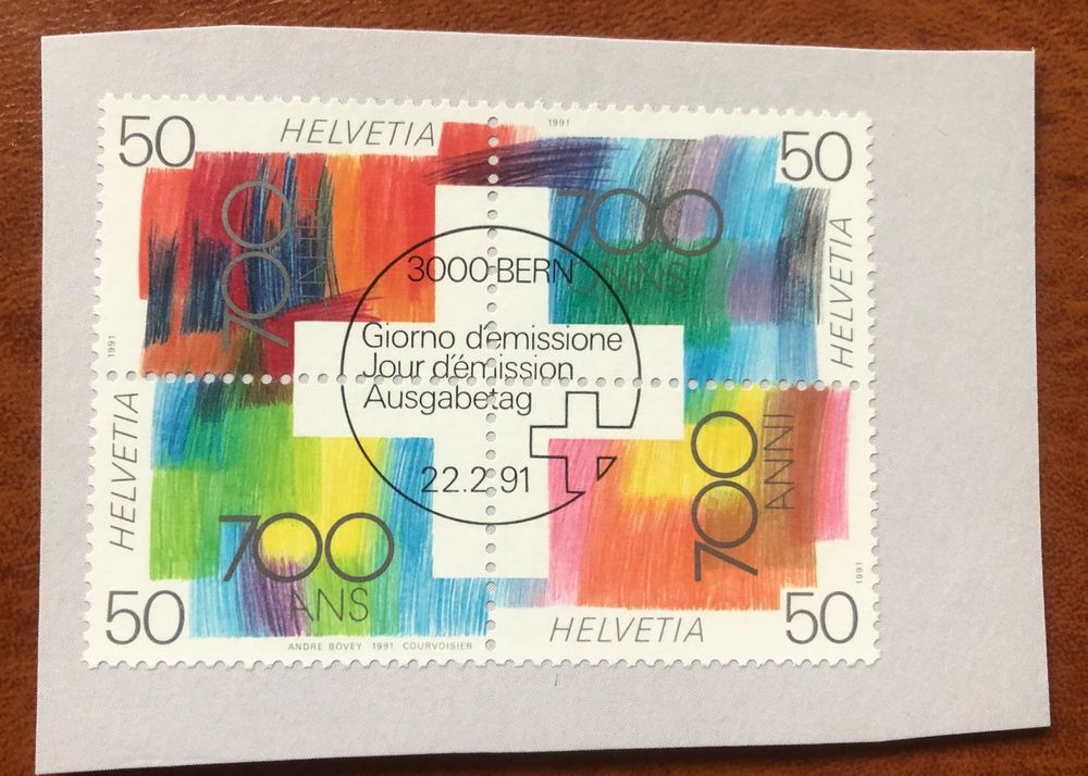 4 er Block Nr.807/808/809/810 mit Papier Stempel Bern (Gebraucht) in ...