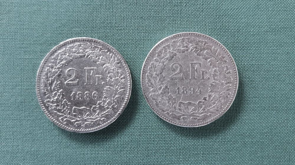 2 x 2 Franken Silbermünzen 1886 und 1894 ab nur 1 Franken !! | Kaufen ... 2 x 2 Franken Silbermünzen 1886 und 1894 ab nur 1 Franken !! | Kaufen ...