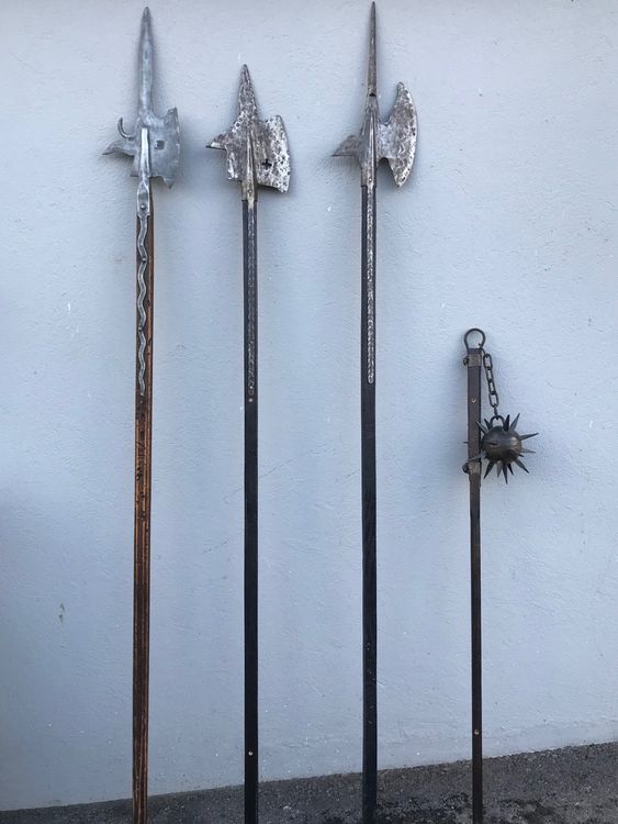 Mittelalter Waffen Hellebarden Morgenstern (Neu (gemäss Beschreibung ...