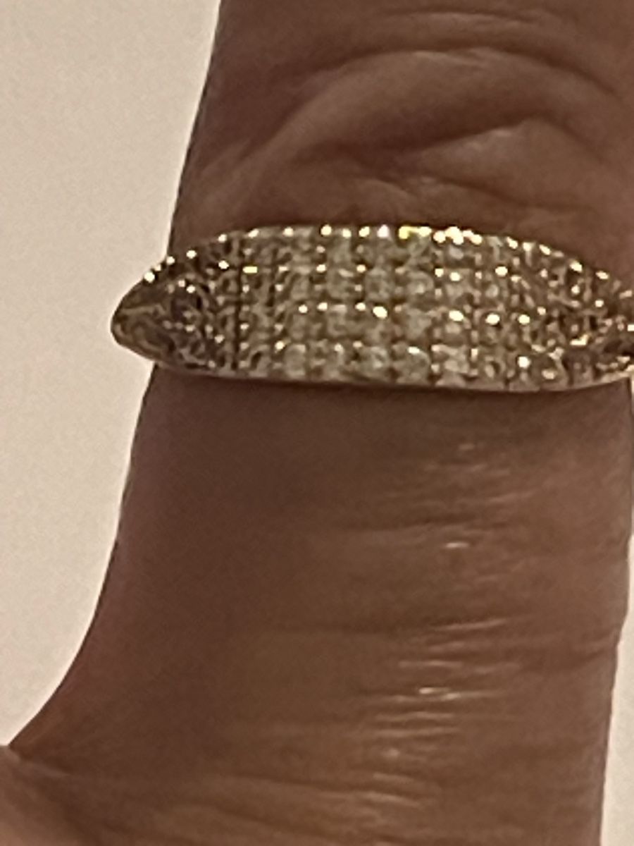 Jolie bague plaquée 54 sertie 3 rangées pierres moissanit (Neuf (Voir ...