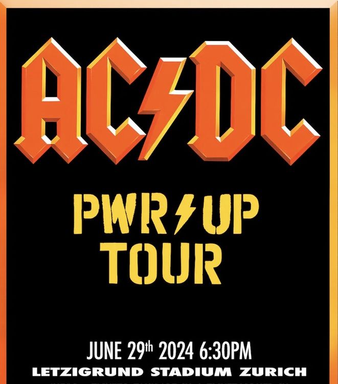 Zwei AC/DC Sitzplatz Tickets Kat. 1 nebeneinander in Zürich (Neu und ...