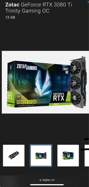 Zotac RTX 3080 Ti OC 12GB - Grafikkarte (Gebraucht) in Röthenbach Hbsee für CHF 415 – mit ...
