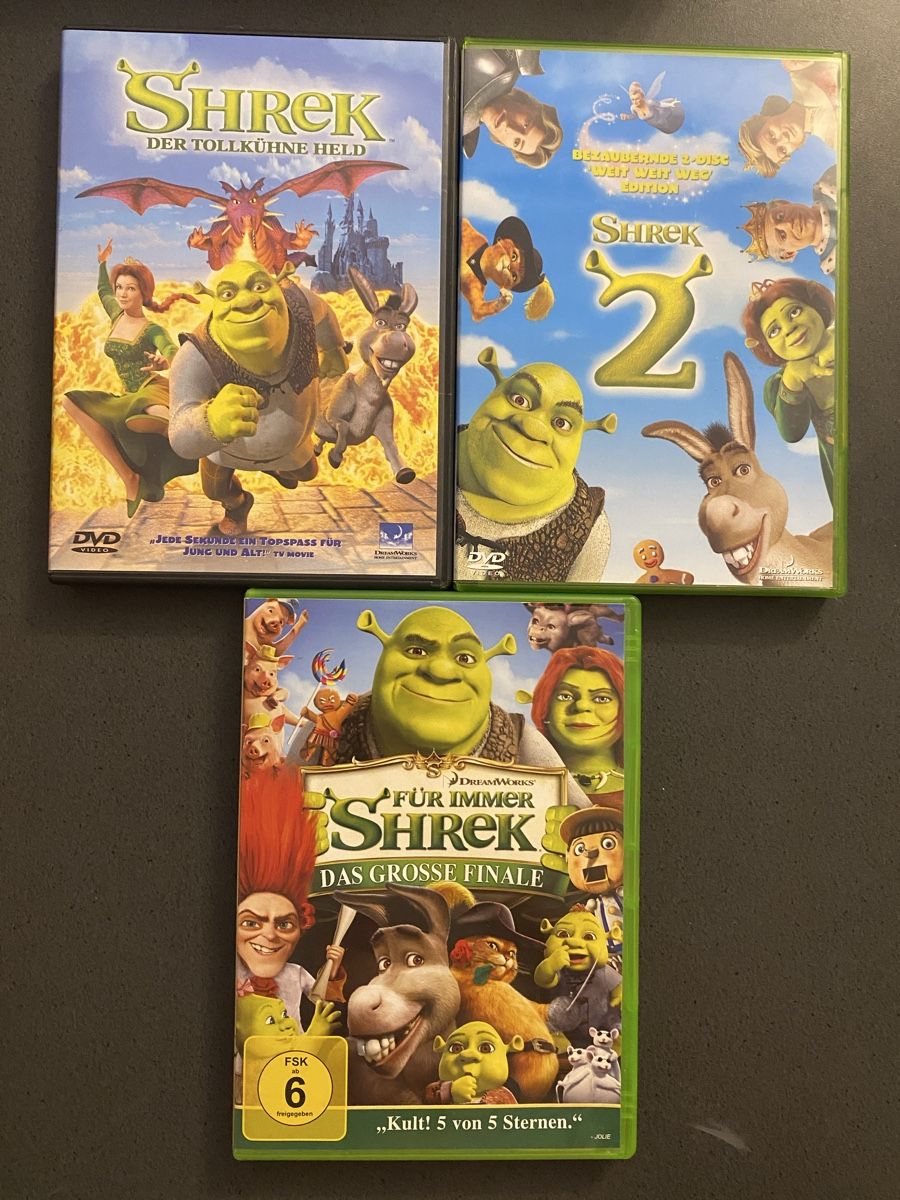 Shrek DVD-Box: Teil 1, 2 und Für immer Shrek, Top Zustand (Gebraucht ...