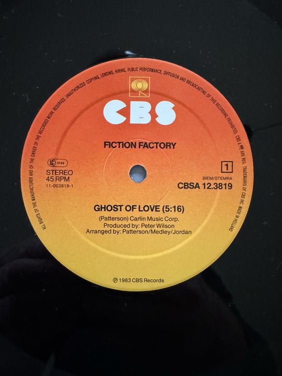 Fiction Factory - Ghost of Love - 12" Maxi (Gebraucht) in Rorbas für ...