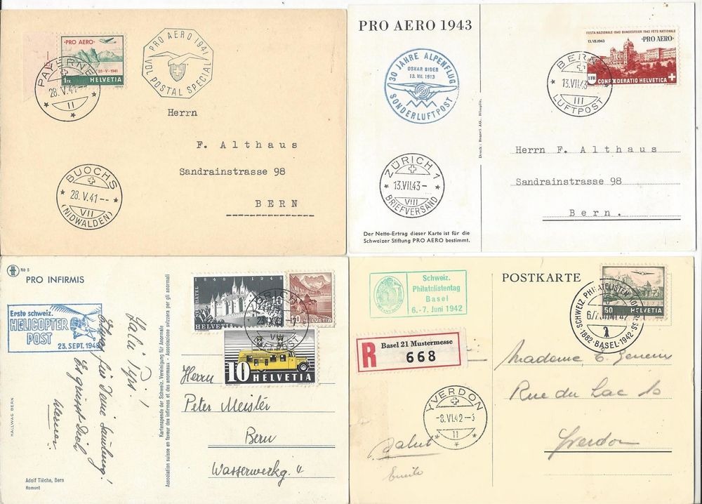 4 Flugpost Karten 1941 - 1948 | Kaufen auf Ricardo