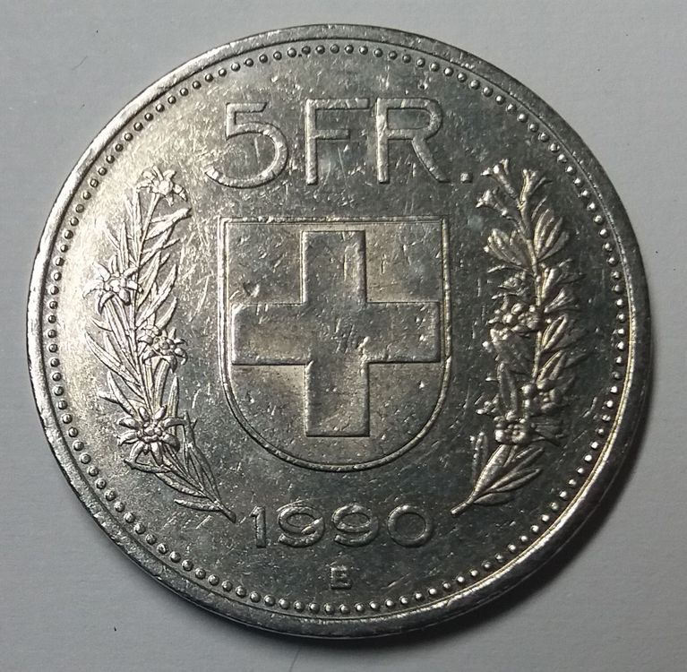 5 Franken 1990 (Gebraucht) in Luzern für CHF 18 – mit Lieferung auf Ricardo kaufen