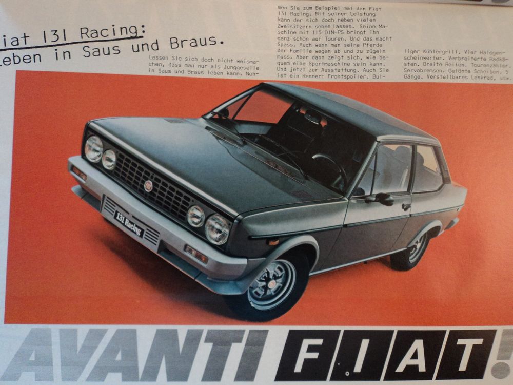 Prospekt Fiat 1979 avanti mit 127 Sport und 131 Racing (Gebraucht) in ...