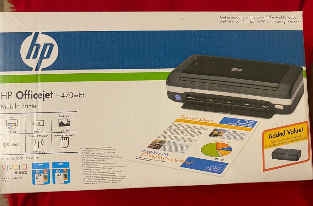 HP Officejet H470 tragbarer mobiler Drucker Akku voll (Neu und ...