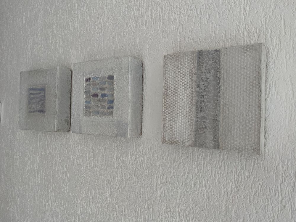 Bilder modern weiss grau Unikat Papierkunst 20x20 | Kaufen auf Ricardo