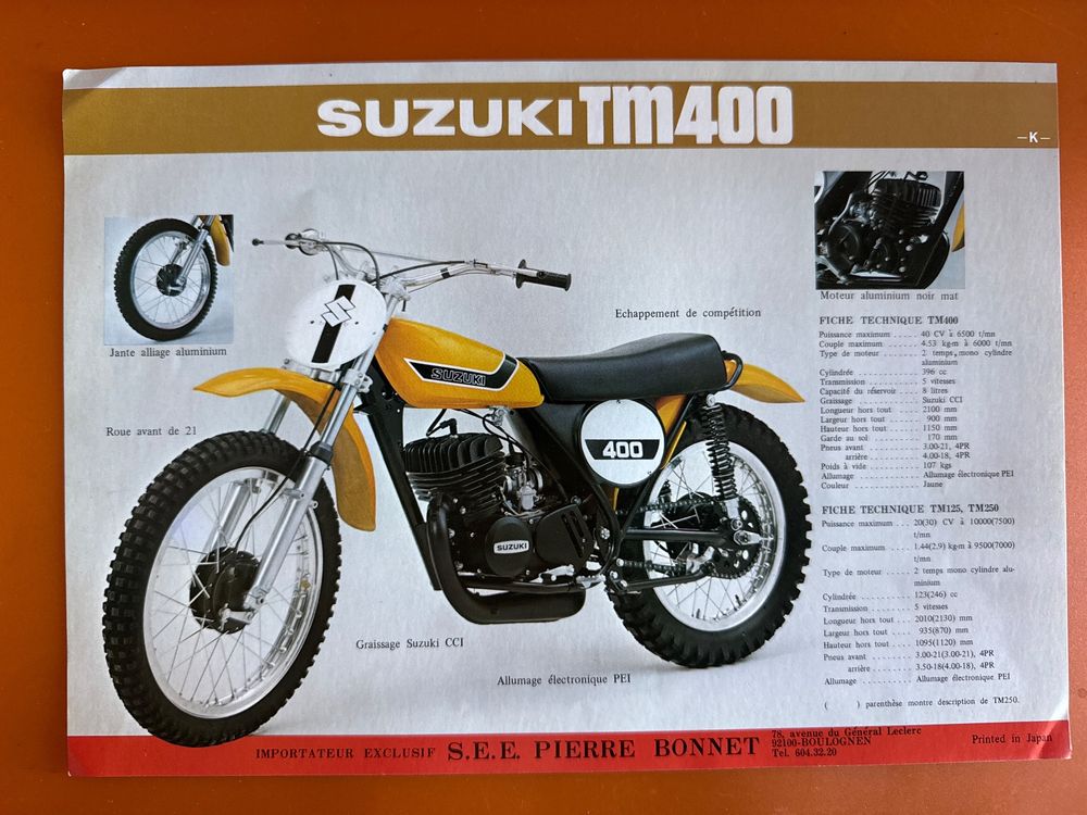 Suzuki TM 400 et TS 400 (D'occasion) à Morrens VD pour CHF 19 – avec ...