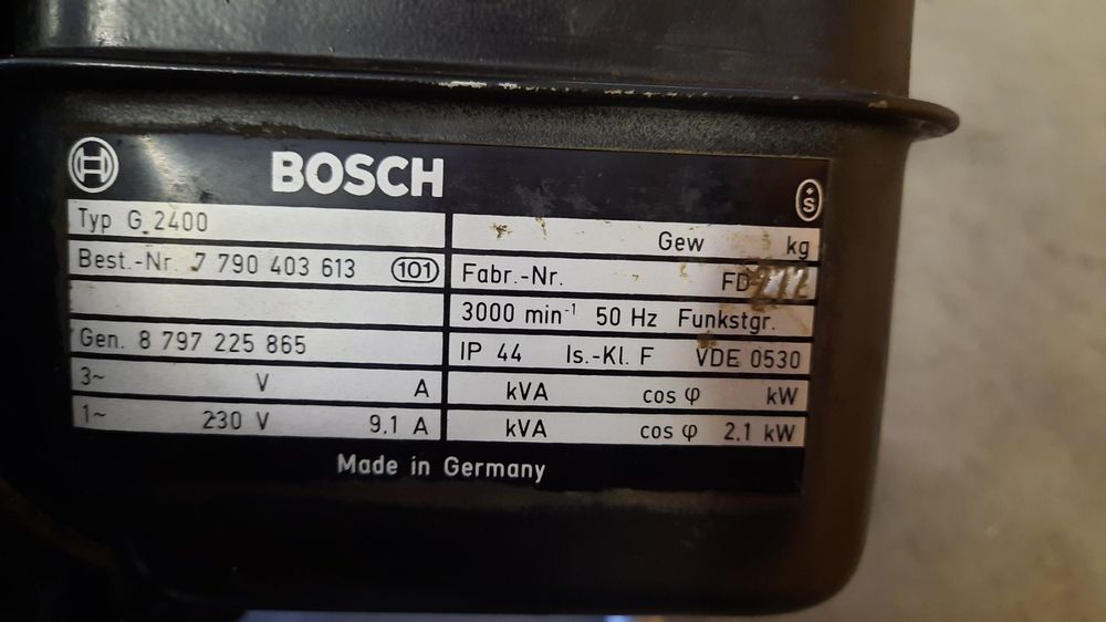 Notstromaggregat Bosch G 2400 (Gebraucht) in Luzern für CHF 250 – nur Abholung auf Ricardo kaufen