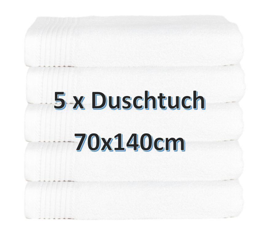 Set mit 5 luxuriösen Duschtüchern – 70x140cm 100% BW neue (Neu und ...