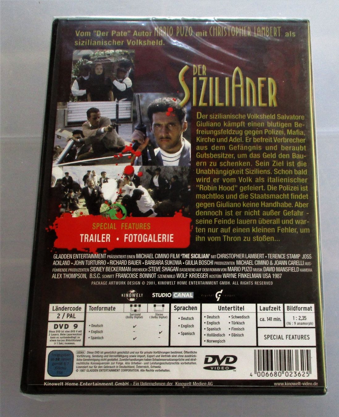 DER SIZILIANER - Christopher Lambert/Michael Cimino NEU/OVP (Neu und ...