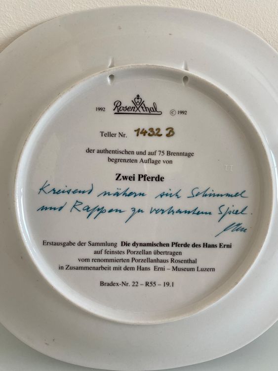 Rosenthal x Hans Erni "Zwei Pferde" 1992 | Kaufen auf Ricardo