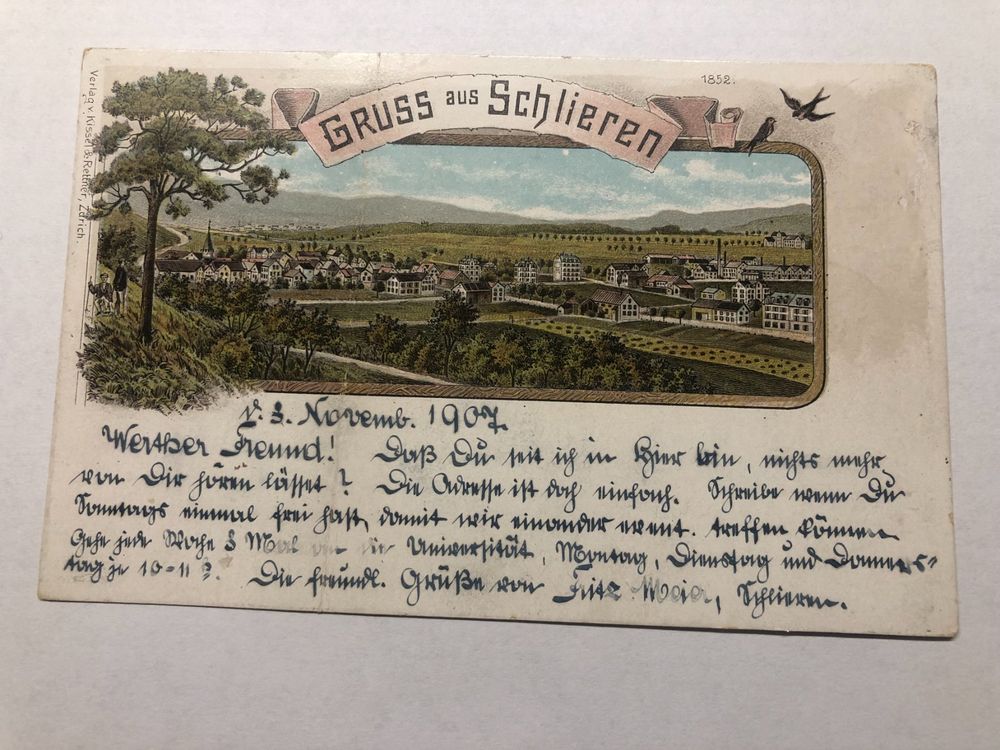 Gruss aus Schlieren 1907 Lithokarte Gesamtansicht (Gebraucht) in Pfäffikon ZH für CHF 9 – mit ...