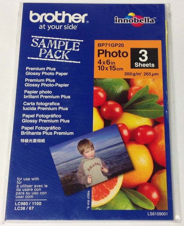 Brother BP71GP20 Premium Plus Glossy Photo Paper 10x15cm (Neu (gemäss ...
