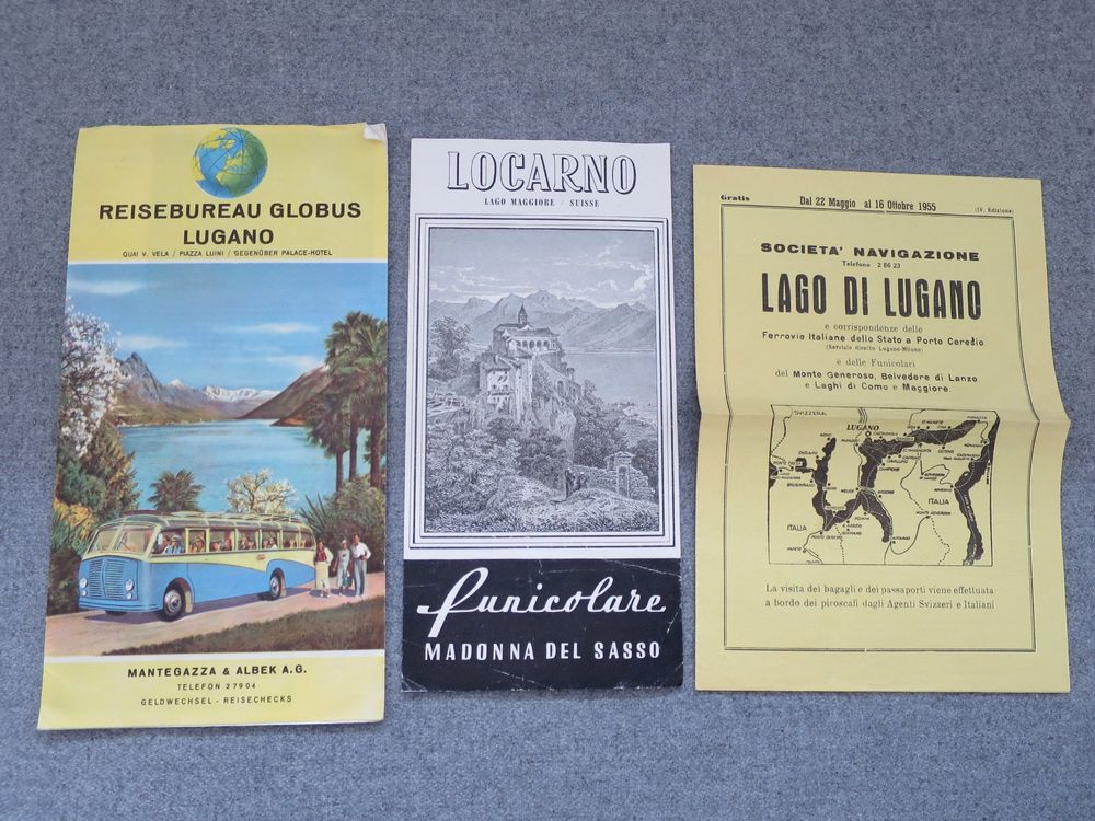 Prospekt Lugano Reisebureau Globus Tours 1955 (Gebraucht) in Zürich für CHF 7.8 – mit Lieferung ...