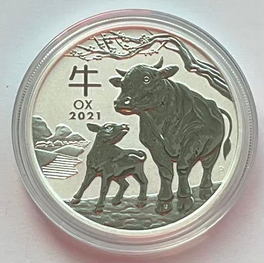 sehr schöne 1 Silber-Unze (31,1 Gr) 9999 Fine Year of the OX (Neu und ...